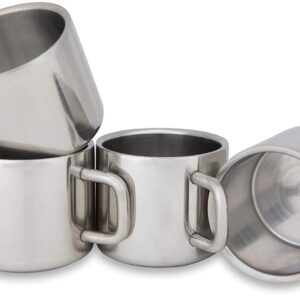 Real Deal Steel "Little Sipper 3 oz Insulated Espresso Cups - Premium Double Wall Set of 4 Demitasse