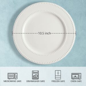 Wareland Refined Crisscross Appetizer Plates Set of 6 & 10.5 inch 2 Pieces Embossed Dinner Plates