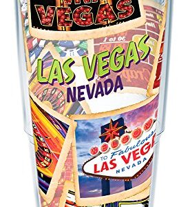 Tervis Nevada - Las Vegas Collage Tumbler with Wrap and Red Lid 24oz, Clear