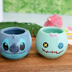 Disney Lilo & Stitch Scrump and Stitch Sculpted Ceramic Mini Mugs | Set of 2