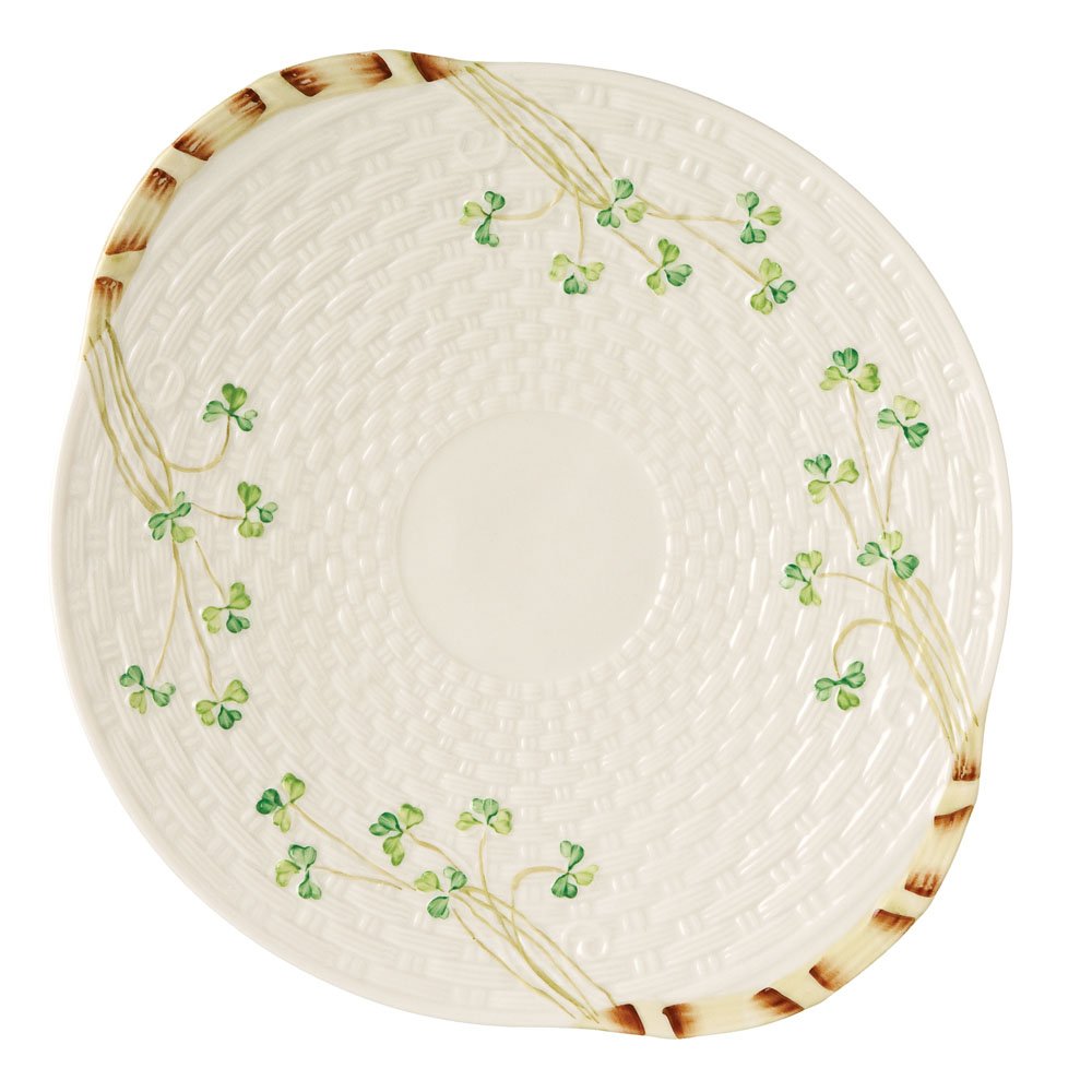 Belleek Group Shamrock Bread Plate, 11.25-Inch, White