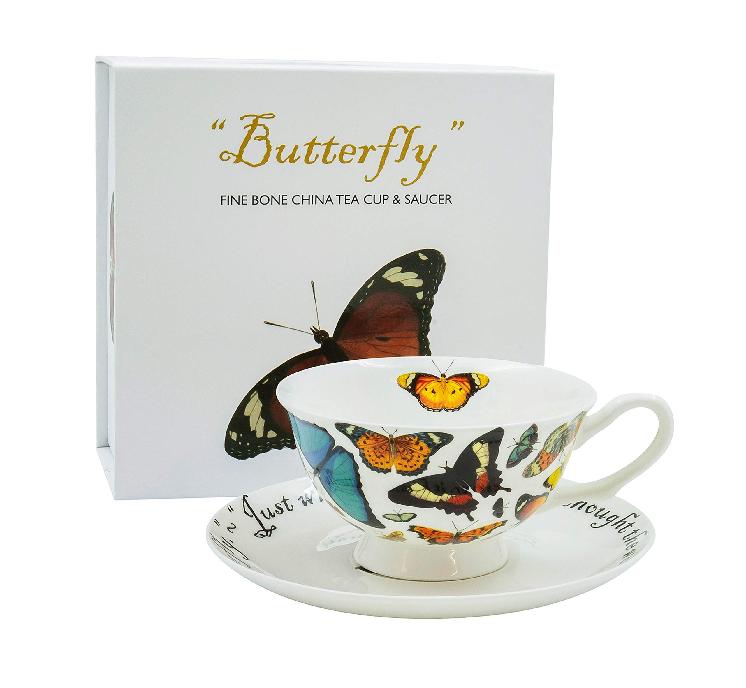 Tea Cups London Cup & Saucer Butterfly, 210 ml (7 fl oz)