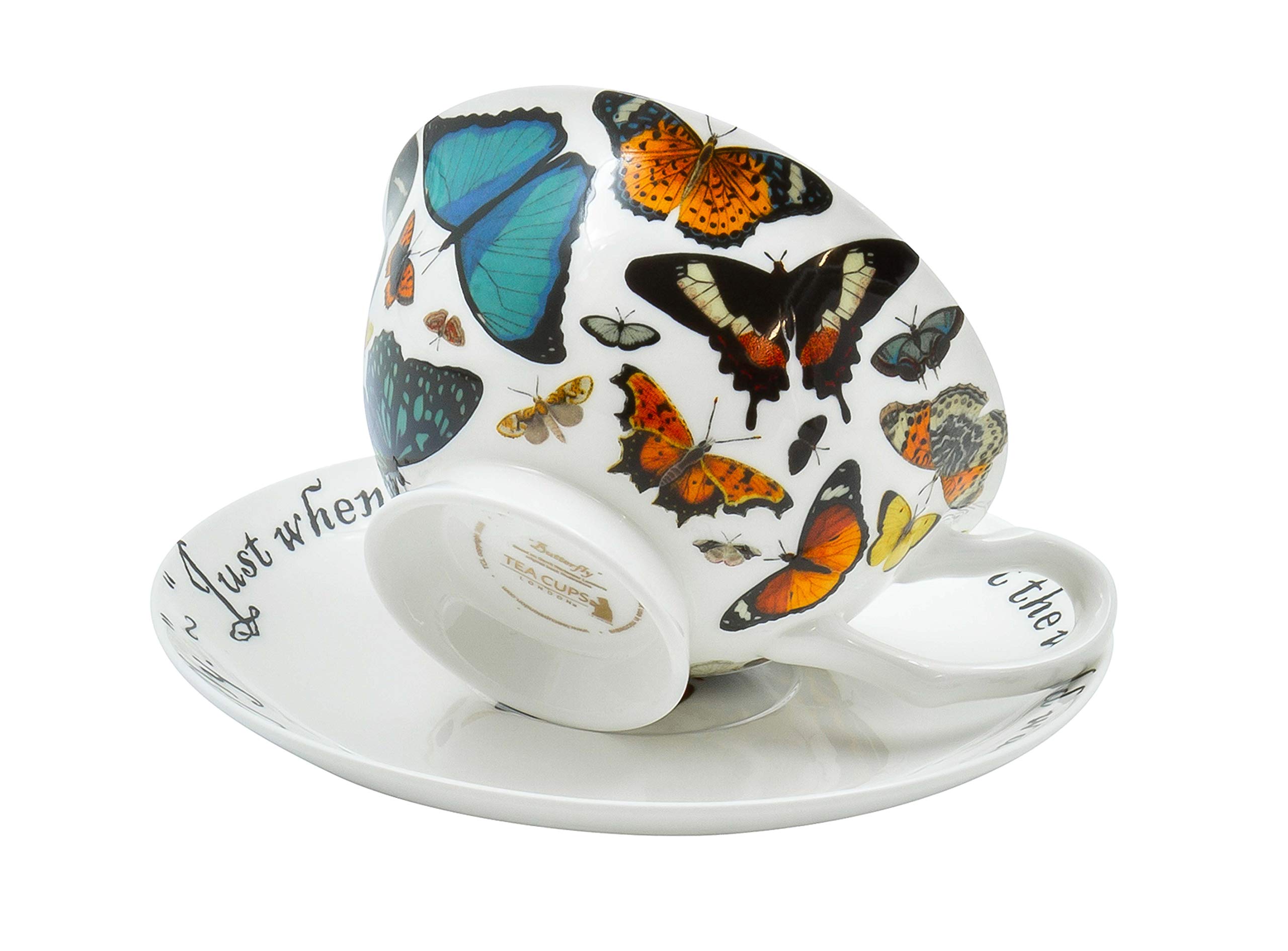 Tea Cups London Cup & Saucer Butterfly, 210 ml (7 fl oz)