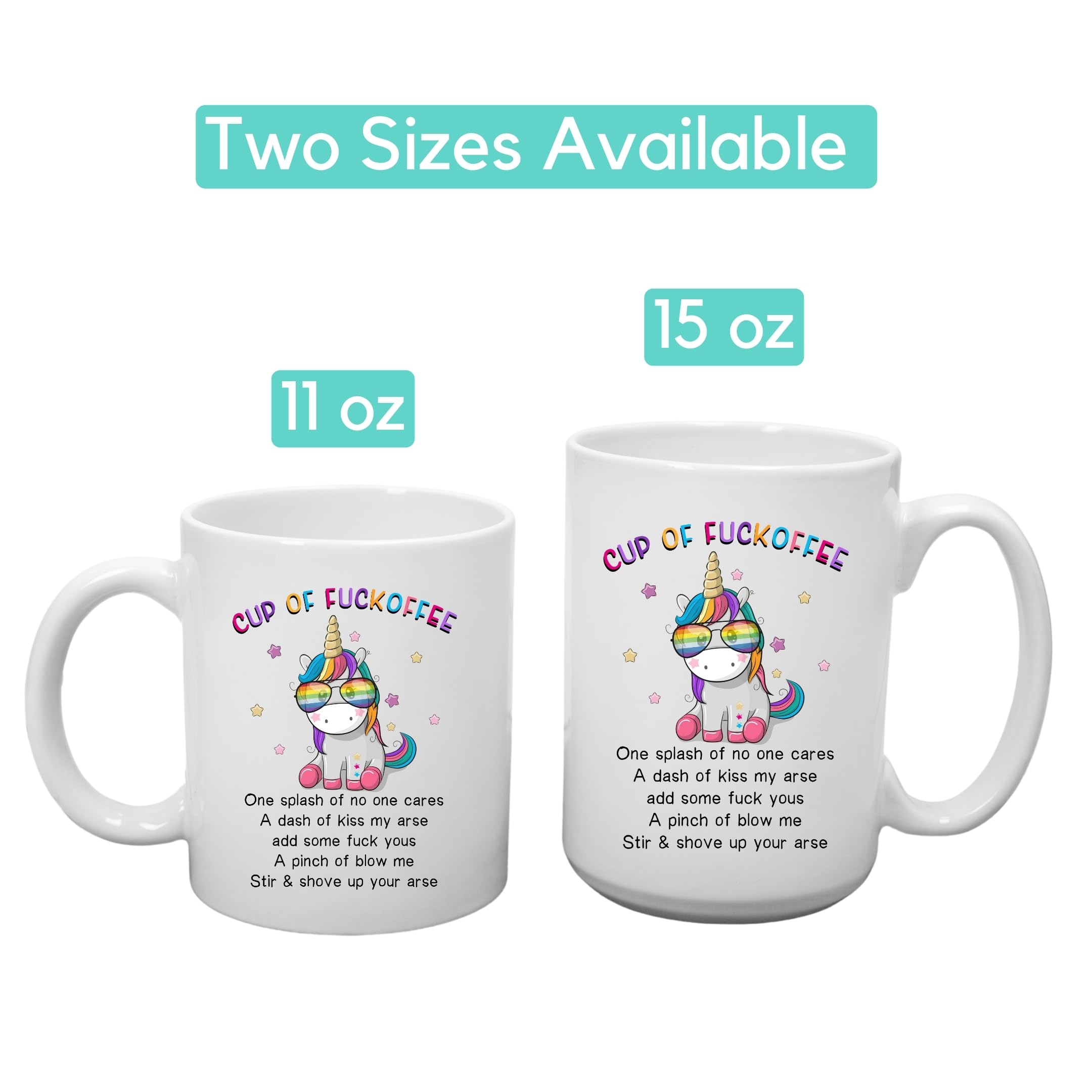 Cup of Fuckoffee Funny Unicorn Adult 11oz Coffee Mug