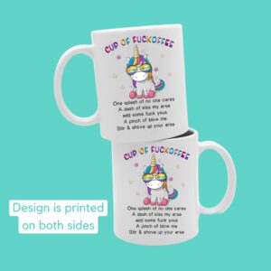 Cup of Fuckoffee Funny Unicorn Adult 11oz Coffee Mug