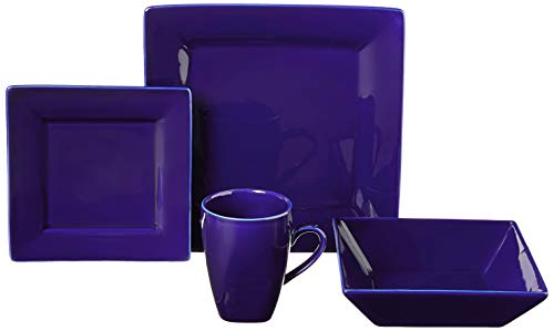 10 Strawberry Street Nova Square Dinnerware Set, 16 PIECE, Cobalt