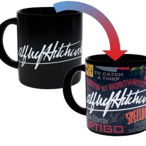 Heat Changing Alfred Hitchcock Movie Titles Mug - Add Coffee and His Most Famous Films Appear