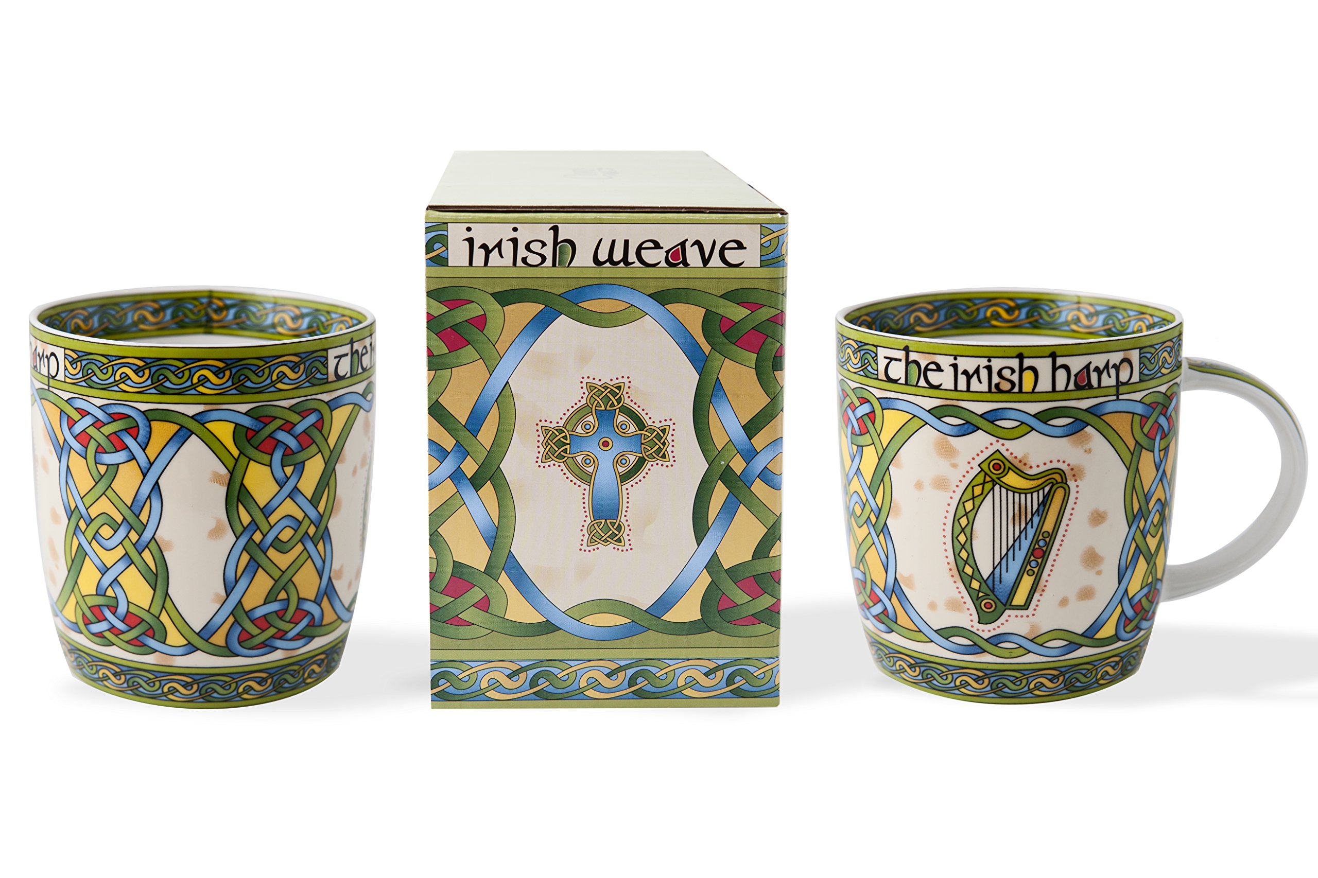 Royal Tara Irish Harp Mug Set of Two with Matching Irish Box, capacity is 370ml/12.5fl oz