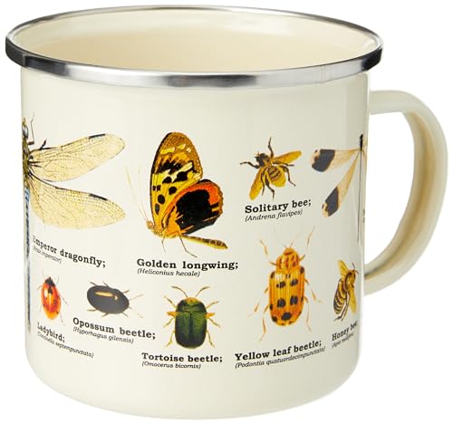 Gift Republic Insects Enamel Mug, 1 Count (Pack of 1), Multicolor,500 ml