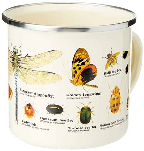 Gift Republic Insects Enamel Mug, 1 Count (Pack of 1), Multicolor,500 ml