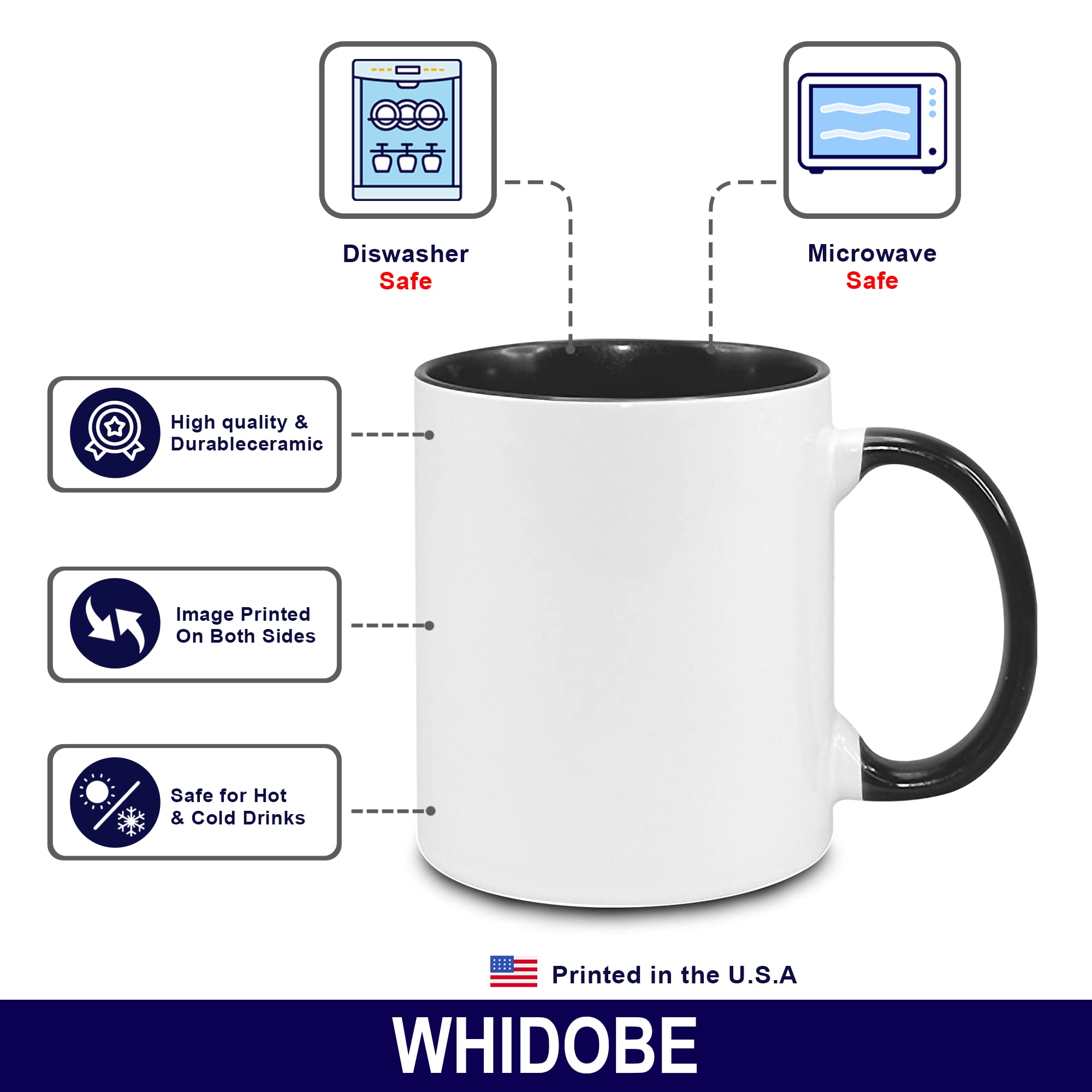 WHIDOBE Personalized Cat Mug (2 Cats) Custom 11oz, 15oz Coffee Mug for Cat Lover with Cat Owner's Avatar, Kitten, Names - Gifts for Women, Gift for Her, Customized Mug Gift for Cat Mom - Cat Mom