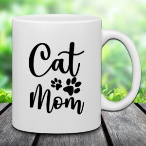 WHIDOBE Personalized Cat Mug (2 Cats) Custom 11oz, 15oz Coffee Mug for Cat Lover with Cat Owner's Avatar, Kitten, Names - Gifts for Women, Gift for Her, Customized Mug Gift for Cat Mom - Cat Mom