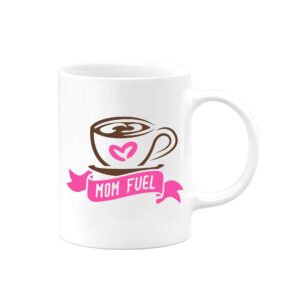 mom fuel funny coffee mugs | mothers day gifts tea mug | white 11 ounce ceramic cup | gift for wife mom daughter girlfriend grandma | country rustic farmhouse style kitchen decor 2021