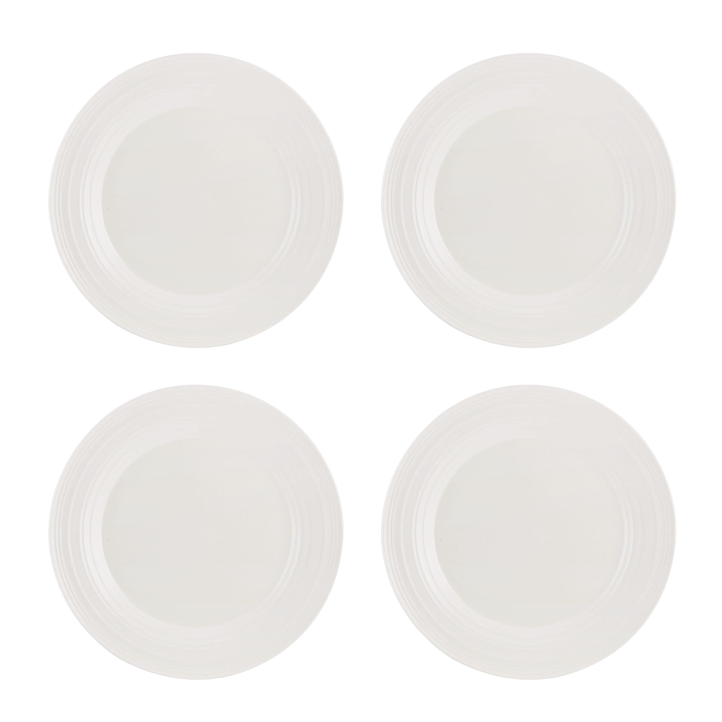 Mikasa Swirl White 16 Piece Dinnerware Set, Service for 4