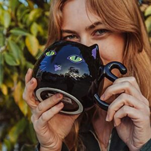 Disney Hocus Pocus Binx Black Cat Sculpted Ceramic Mug | Holds 20 Ounces