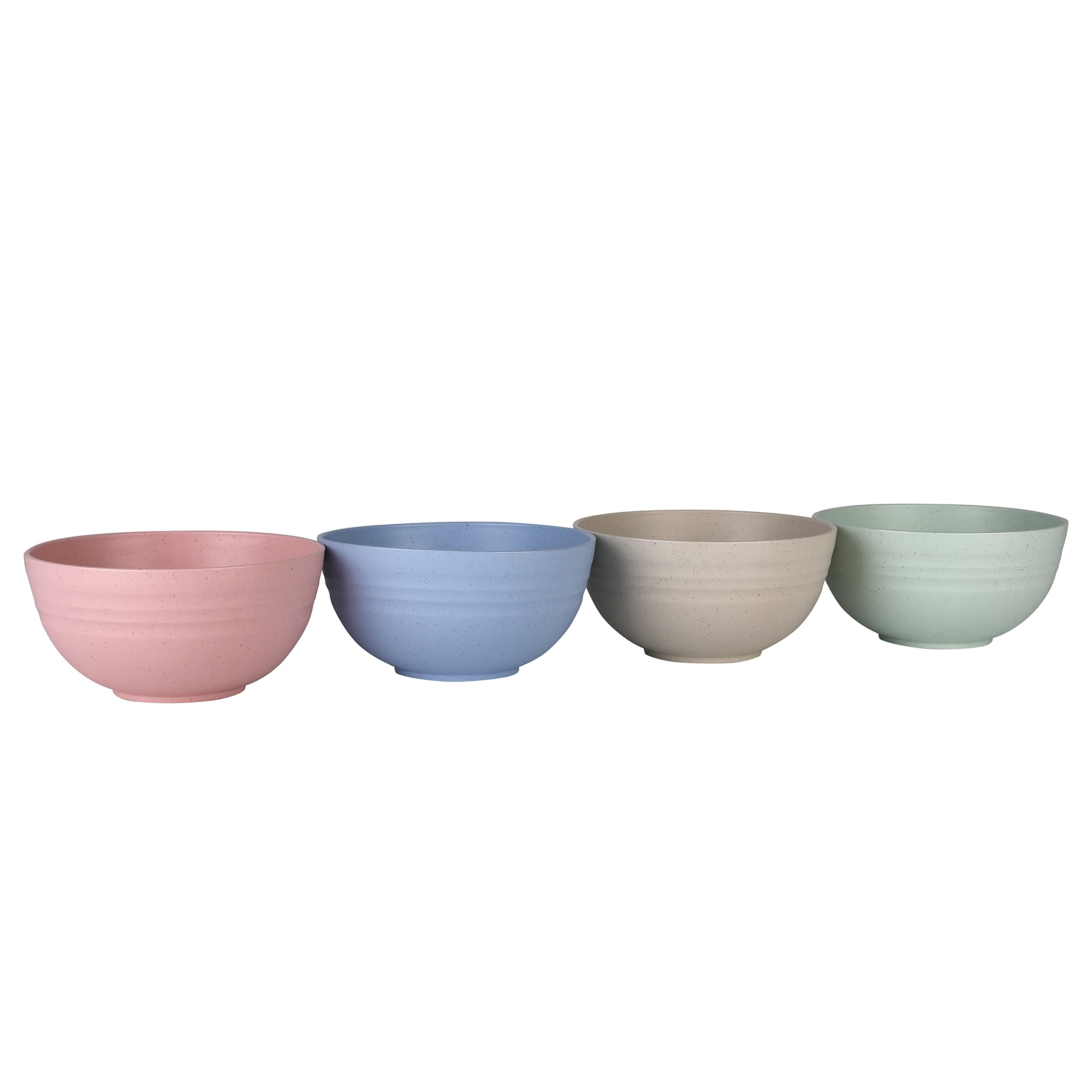 WANBY Lightweight Wheat Straw Cereal Bowls Unbreakable Dinner Dishes Bowl Set Dishwasher & Microwave Safe (4 Pack 26Oz)