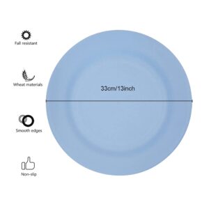 4 Pack 13 Inch Extra large Size Dinner Plate Sets, Delicious Pasta Plates, Unbreakable Dishes, Lightweight Salad Dinnerware, Reusable Dessert Tableware (33cm Beige)