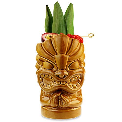 SuproBarware Tiki Mug Cocktail Mug - 28oz Ceramic Tiki Glasses for Cocktail Hawaiian Party