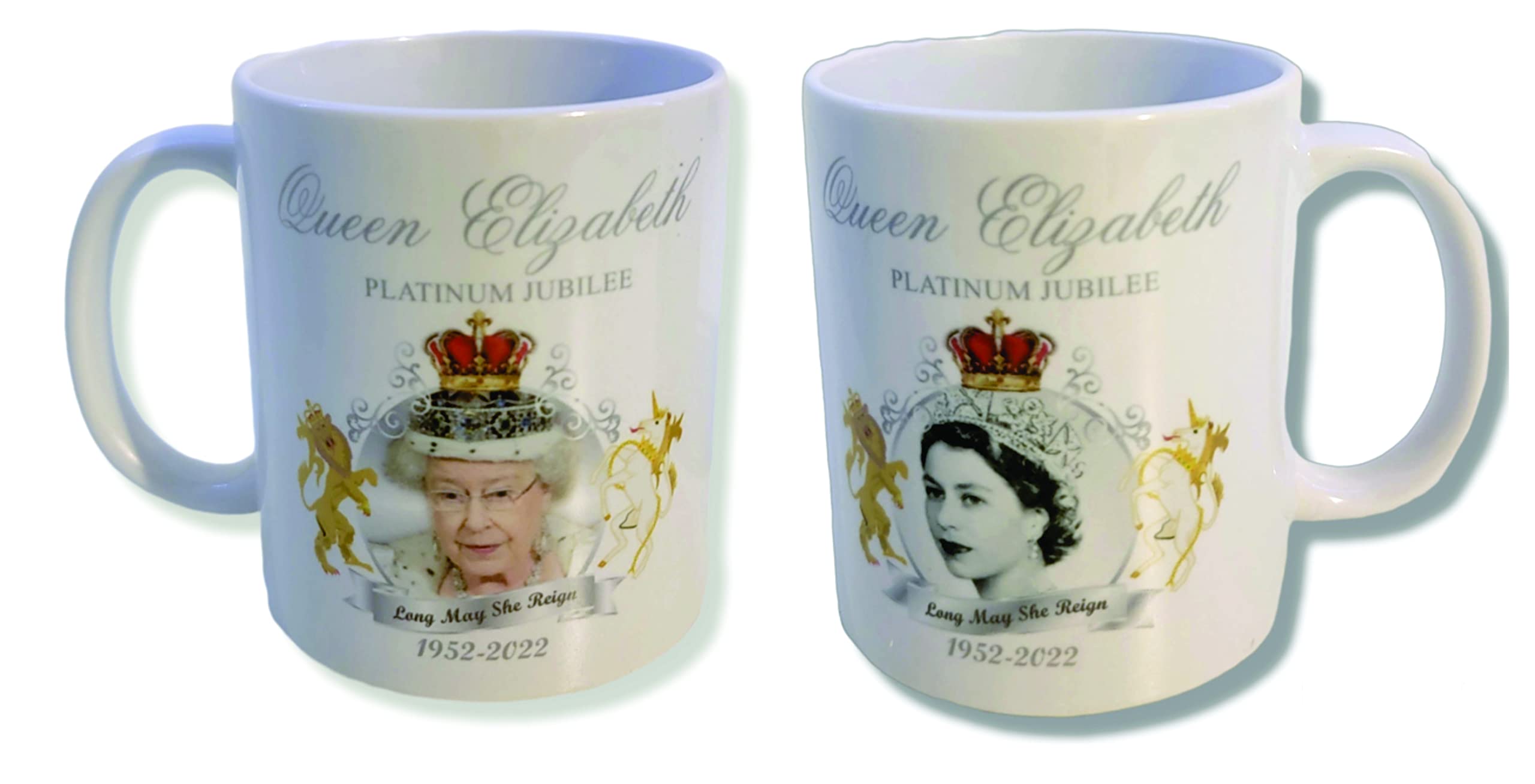 Queen Elizabeth Platinum Jubilee Mug ONLY AUTHENTIC IF SHIPPED FROM NEW YORK OR PRIME Collectible Memoribilia - Limited Edition - Royal Jubilee - Platinum Jubilee Coffee Mug Cup BRITISH DESIGNER