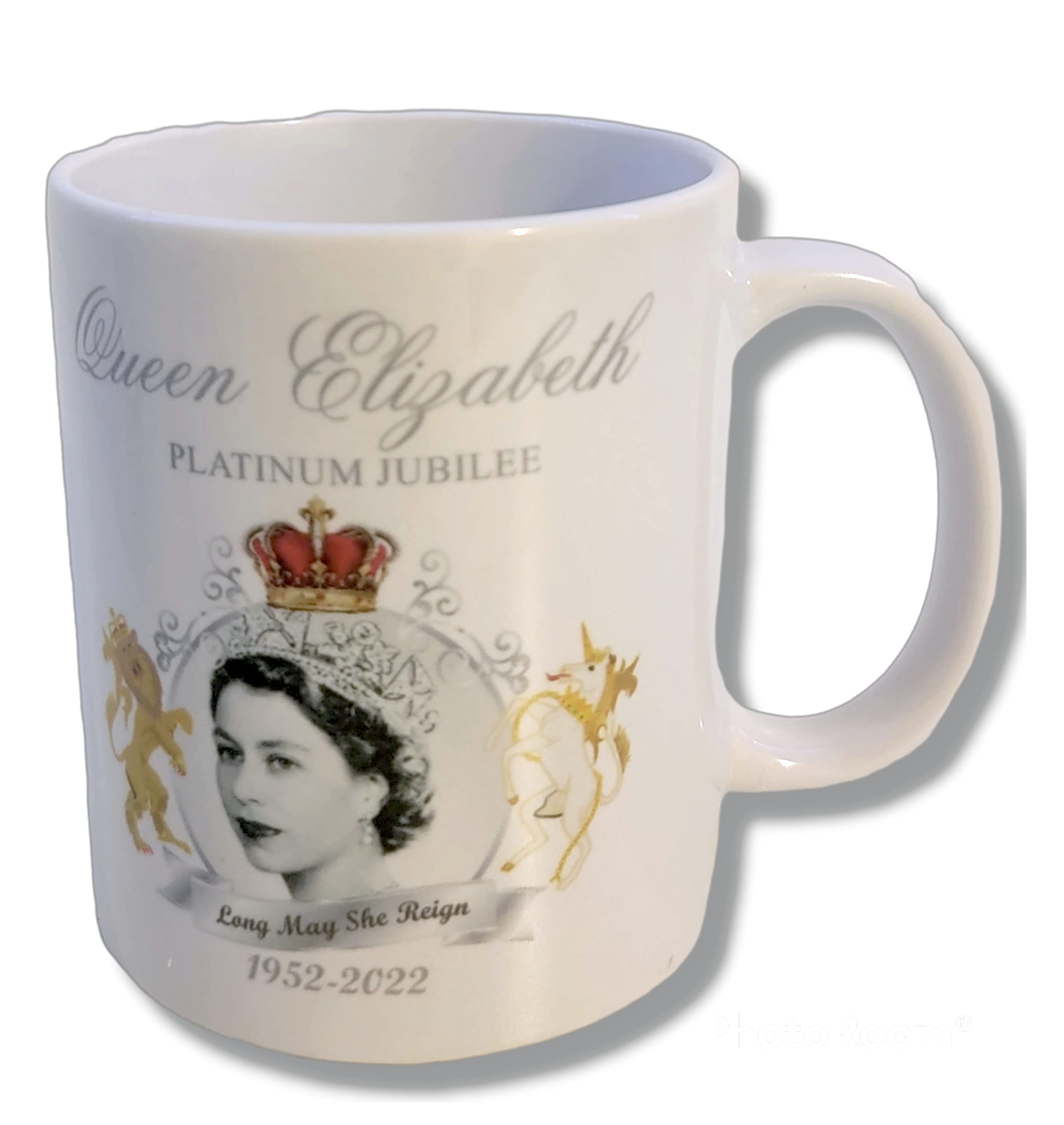 Queen Elizabeth Platinum Jubilee Mug ONLY AUTHENTIC IF SHIPPED FROM NEW YORK OR PRIME Collectible Memoribilia - Limited Edition - Royal Jubilee - Platinum Jubilee Coffee Mug Cup BRITISH DESIGNER