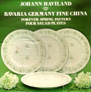 johann haviland bavaria germany fine china salad plates: forever spring pattern, set of 4