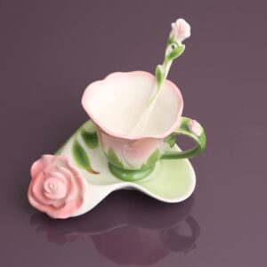 Beddinginn Pink Tea Cups and Saucers (Pink)