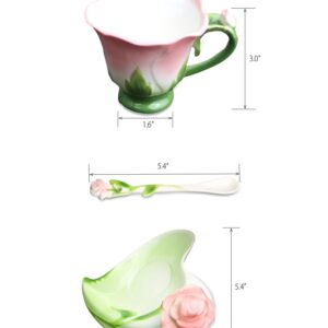 Beddinginn Pink Tea Cups and Saucers (Pink)