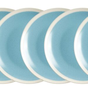 HomeVss Rock Ridge Speckled Stoneware Dinnerware Set (18pc Set, Turquoise and Ivory)