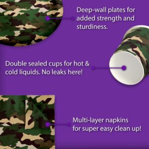 Camo Classic Birthday Party Supplies Set Plates Napkins Cups Tableware Kit for 16