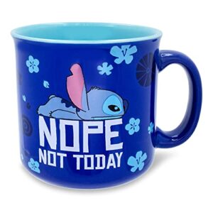 disney lilo & stitch nope not today ceramic camper mug | holds 20 ounces