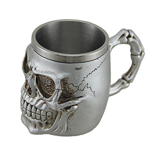 Silver Skull Coffee Mug