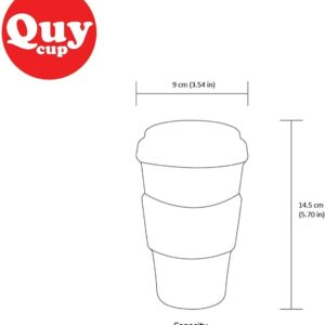 QUY CUP. Apollo. Bamboo Coffee To Go Mug - Set of 2, 14 oz. Italian Design, BPA Free Ecofriendly Cups, 2 Reusable Travel Mugs