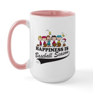 cafepress the peanuts gang baseball large mug 15 oz (444 ml) ceramic coffee mug