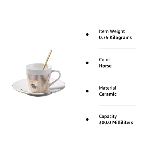 JINYISI Rotating Dynamic Reflection Cup,Mirror Reflection Coffee Cups,Coffee Cups Ceramic,for Office and Home,with Saucer and Spoon 300ml