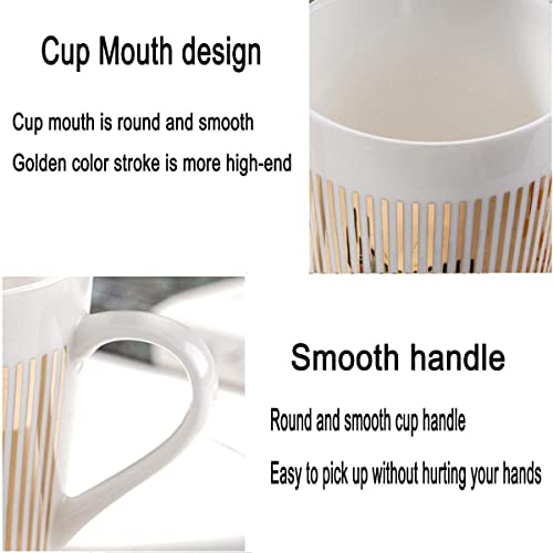 JINYISI Rotating Dynamic Reflection Cup,Mirror Reflection Coffee Cups,Coffee Cups Ceramic,for Office and Home,with Saucer and Spoon 300ml