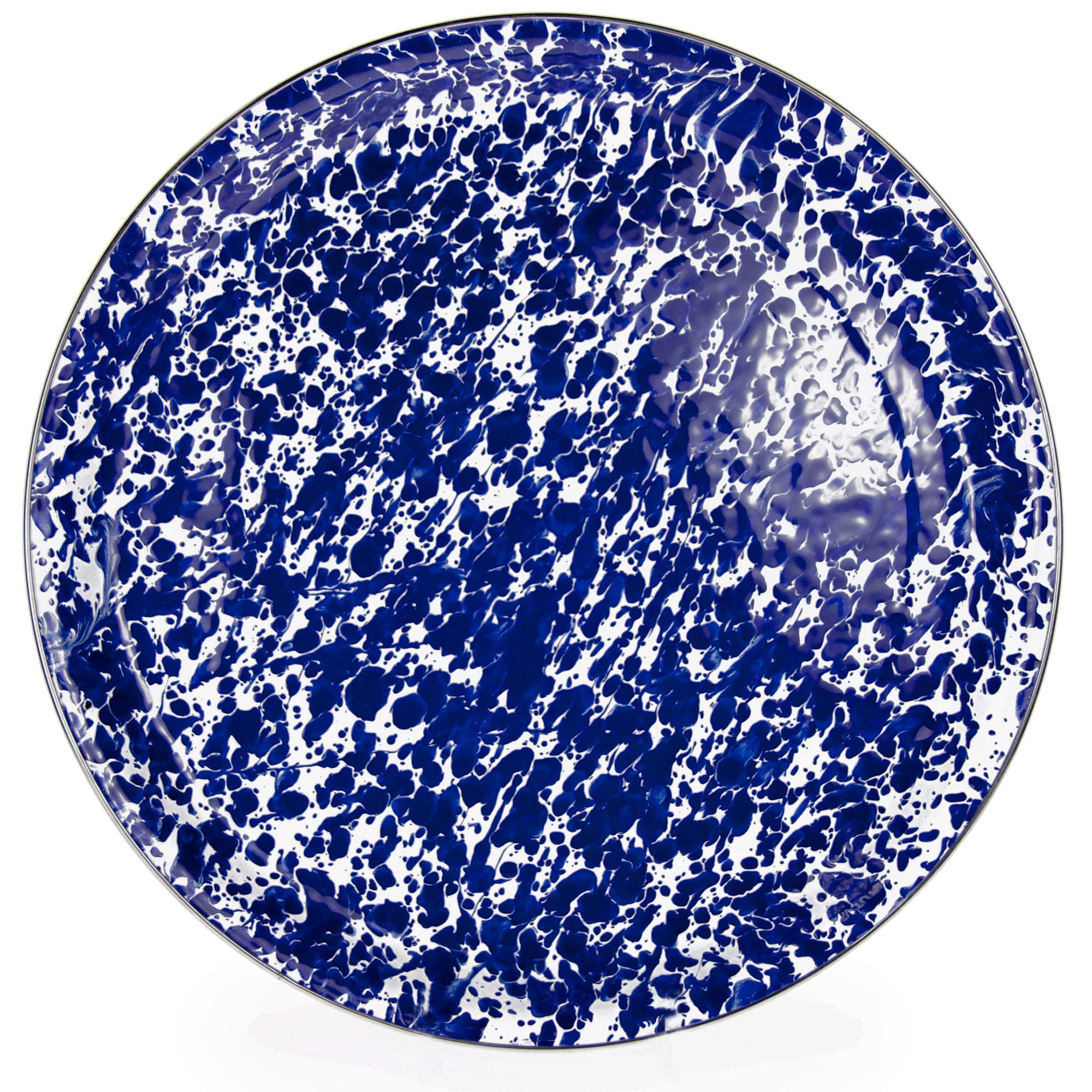 Golden Rabbit Enamelware - Cobalt Swirl Pattern - 15.5" Medium Tray