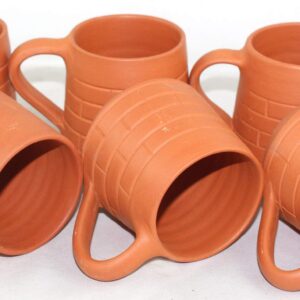 Odishabazaar Terracotta(Real Mitti) Unglazed Clay Mud Tea Cup - Set Of 6 using for Tea And Coffee 160ml (c-cup-111)