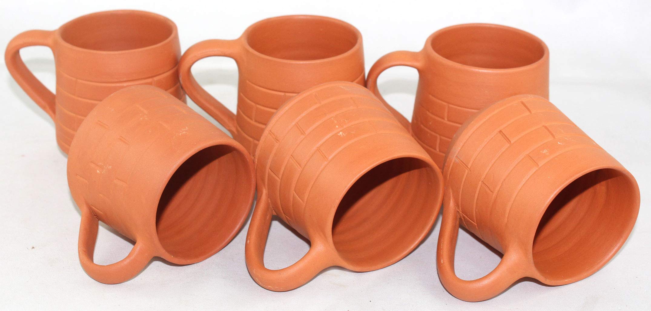 Odishabazaar Terracotta(Real Mitti) Unglazed Clay Mud Tea Cup - Set Of 6 using for Tea And Coffee 160ml (c-cup-111)