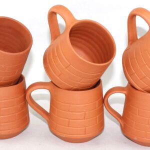 Odishabazaar Terracotta(Real Mitti) Unglazed Clay Mud Tea Cup - Set Of 6 using for Tea And Coffee 160ml (c-cup-111)