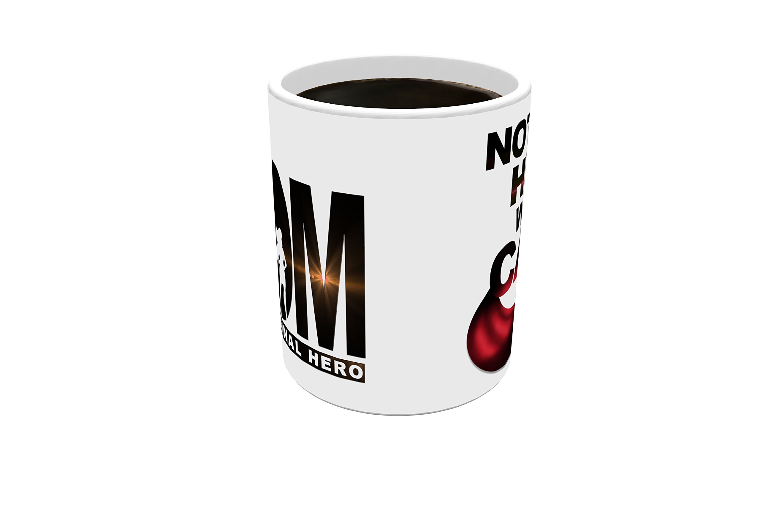 Mother's Day - Mom The Original Hero - Superhero - One 11 oz Morphing Mugs Color Changing Heat Sensitive Ceramic Mug – Image Revealed When HOT Liquid Is Added!