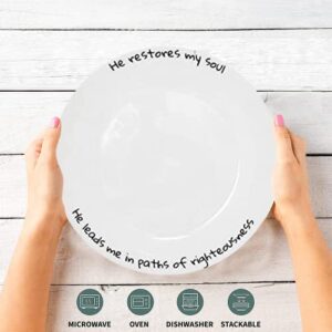 ChitChat Ware Porcelain Dinner Plates, 4Pcs White Round Dessert or Salad Plate, Serving Dishes, Dinnerware Set, Scratch Resistant My Soul Set, Microwave & Dishwasher Safe (10.5-inch)