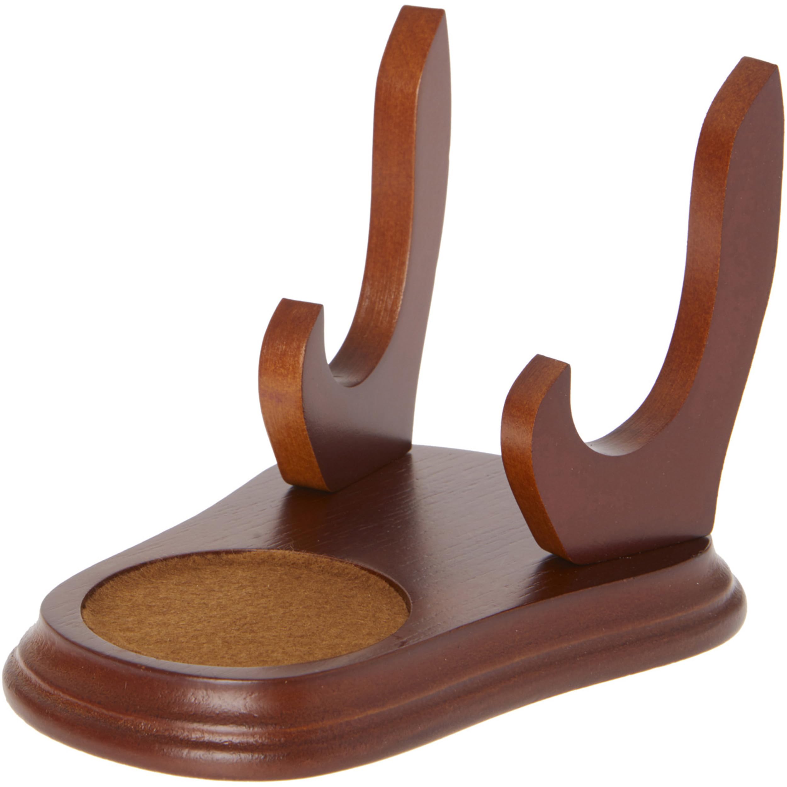 Bard's Elevated Saucer Walnut MDF Cup and Saucer Stand, 4" H x 4.25" W x 6" D, Pack of 3