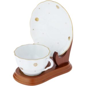 Bard's Elevated Saucer Walnut MDF Cup and Saucer Stand, 4" H x 4.25" W x 6" D, Pack of 3