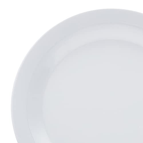 AmazonCommercial Melamine Plate, 6 Piece Set, 10.5 Inch, White