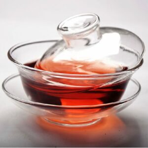 Moyishi Chinese Gaiwan Traditional Tea Cup Comprised of Cup, Saucer and Lid Sancai wan (Glass)