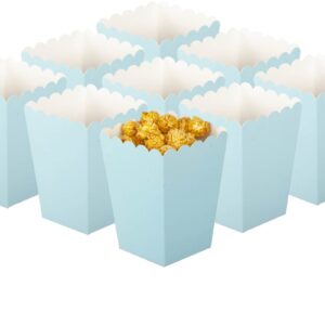 woparty light blue popcorn boxes set of 36 mini paper popcorn favor boxes,open-top cardboard popcorn container for party supplies