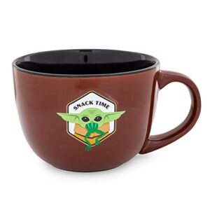 silver buffalo star wars: the mandalorian grogu snack time ceramic soup mug | 24 ounces