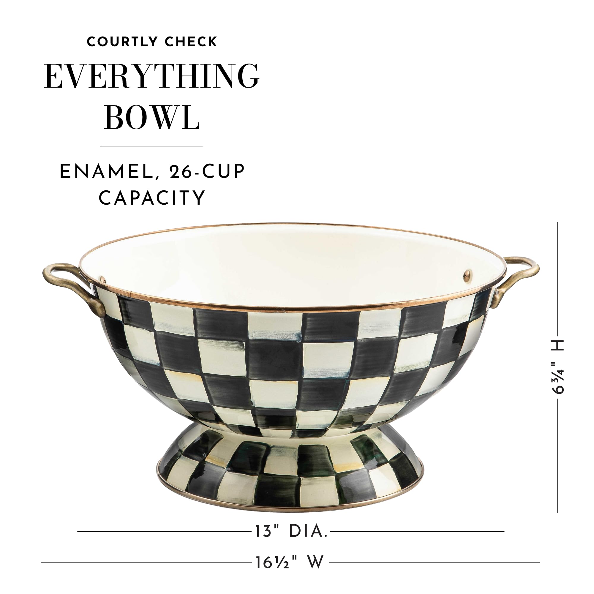 MACKENZIE-CHILDS Courtly Check Enamel Everything Bowl, Serving Bowl for Entertaining