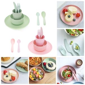 FULANDL 14Pcs Dinnerware Sets, Lightweight Healthy Plates, Soup Spoon, Bowls, Cups and Cutlery Sets- Dishwasher & Microwave Safe (Set for 2)