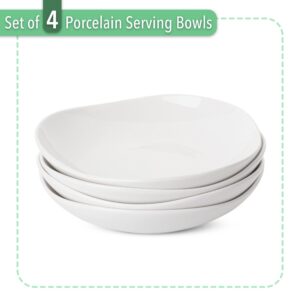 BTaT- Porcelain Serving Bowls, 24 Oz, Set of 4, Pasta Bowls, Large Serving Bowls, White Serving Bowls, Serving Bowls for Entertaining, Salad Bowls Set of 4, Dinner Bowls, Serving Dishes for Parties